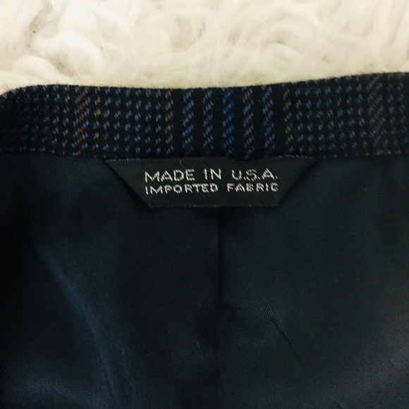 Lanvin | Suits & Blazers | Lanvin Paris Navy Plaid Blazer Jacket Virgin ...